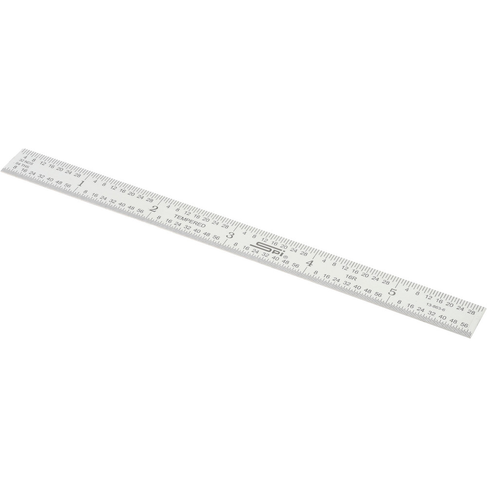SPI - Steel Rule: 6" OAL, 16R Graduation, Flexible, 1/2" OAW | MSC Direct