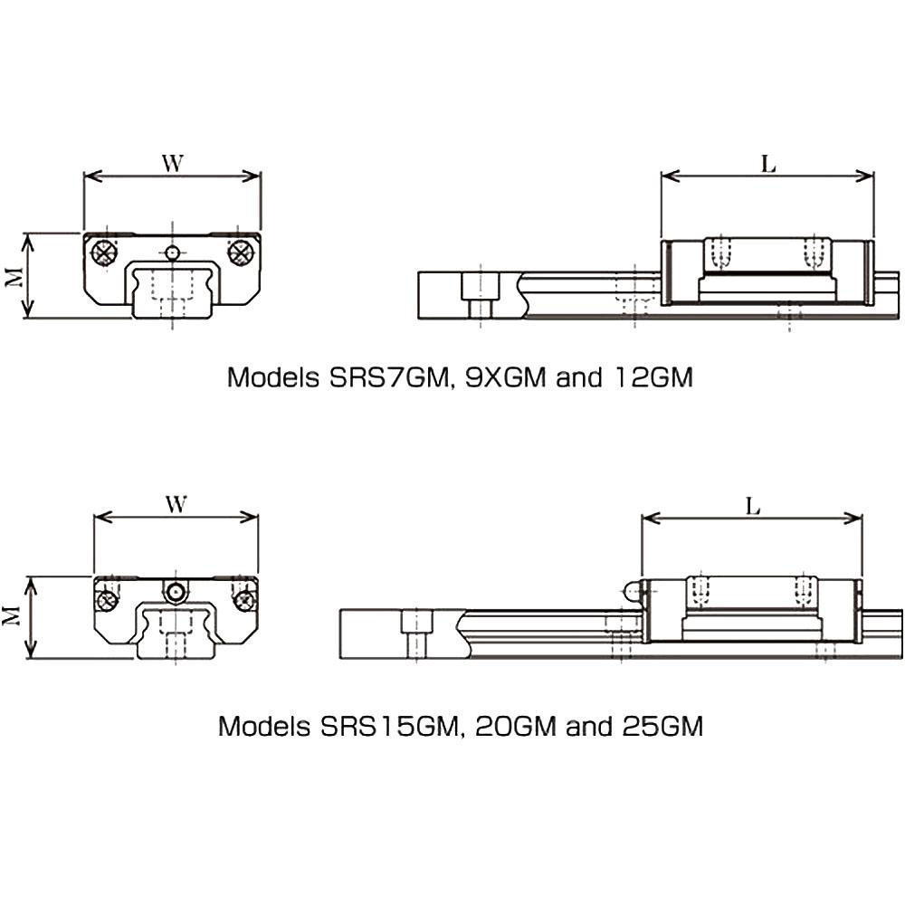 THK - 34.4mm Block L x 27mm W x 11mm H, 15mm Transverse Hole Spcg, 20mm ...