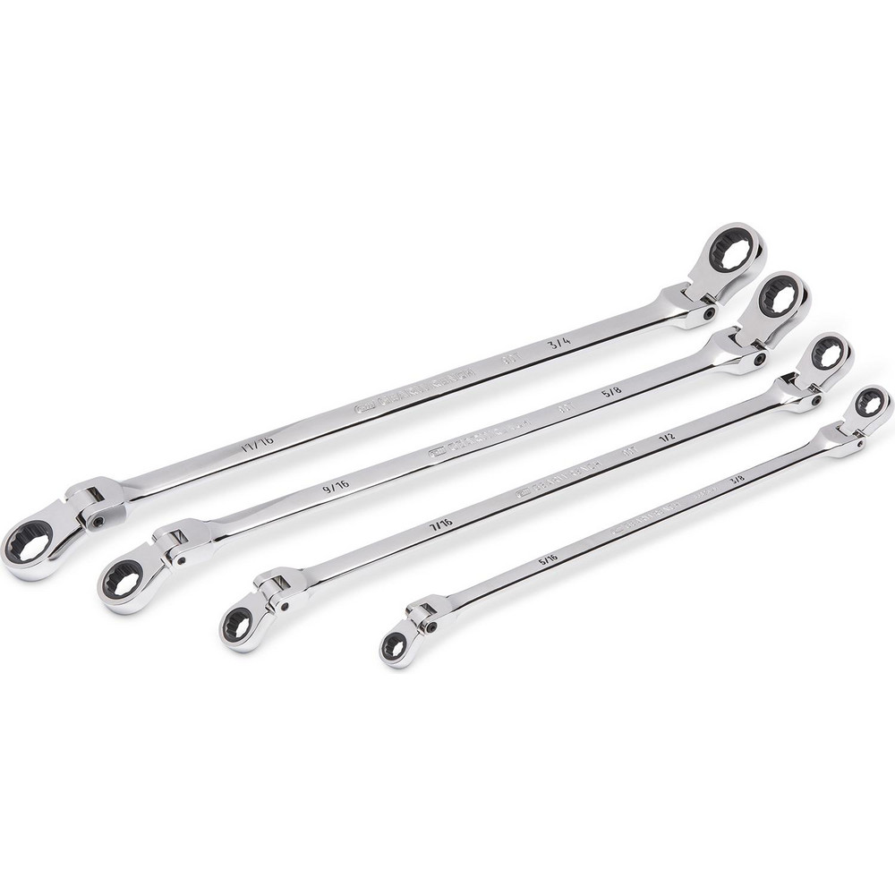 GEARWRENCH - Flex Head Wrench Set: 4 Pc, 5/16 in - 3/4 in Wrench, Inch | MSC Direct