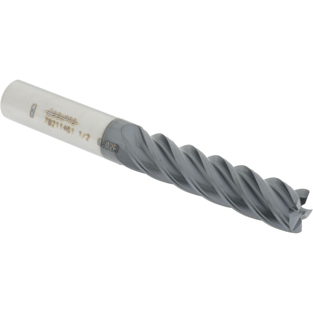 Accupro - Corner Radius End Mill: 1/2" Dia, 2" LOC, 0.0200" Radius, 5 Flute, Solid Carbide | MSC ...
