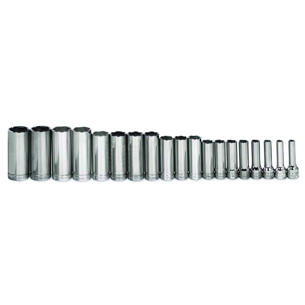 Williams - Socket Set: Deep, 19 Pc, 3/8" Drive | MSC Direct