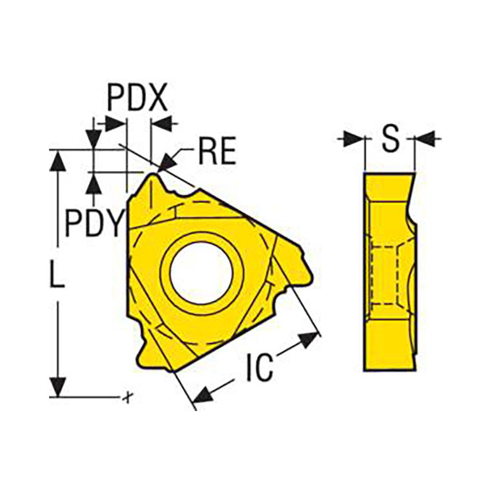 Seco - Laydown Threading Insert: 16ER 10APIRD CP500, Carbide | MSC Direct