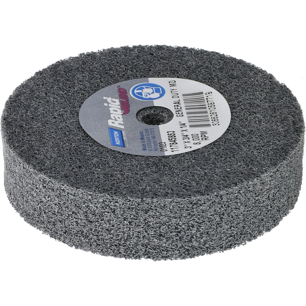 Norton - Deburring Wheel: 3" Dia, 3/4" Face Width, 1/4" Hole, Density 4 ...
