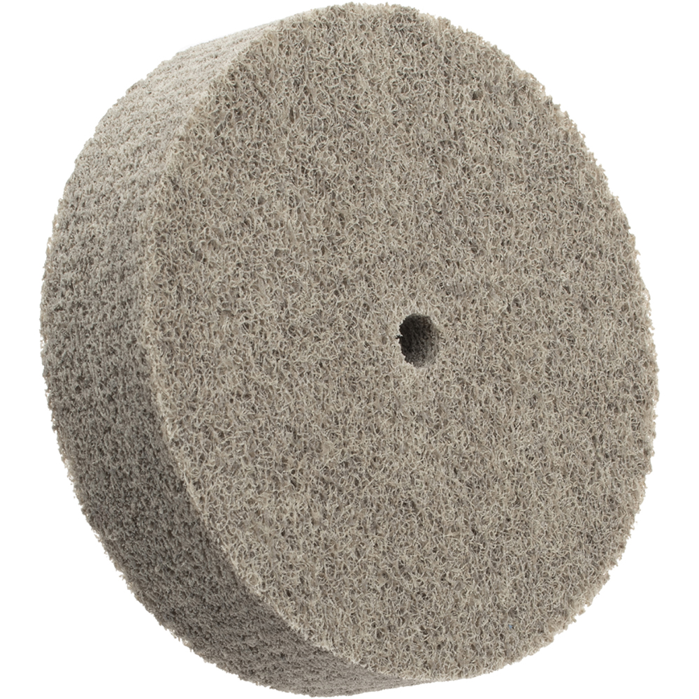 Norton - Deburring Wheel: 3" Dia, 3/4" Face Width, 1/4" Hole, Density 4 ...