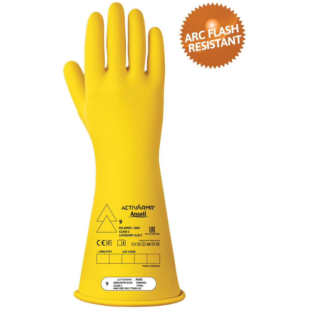 Ansell - Rubber Linesman Gloves: Activarmr RIG114Y, Class 1, Size Large ...
