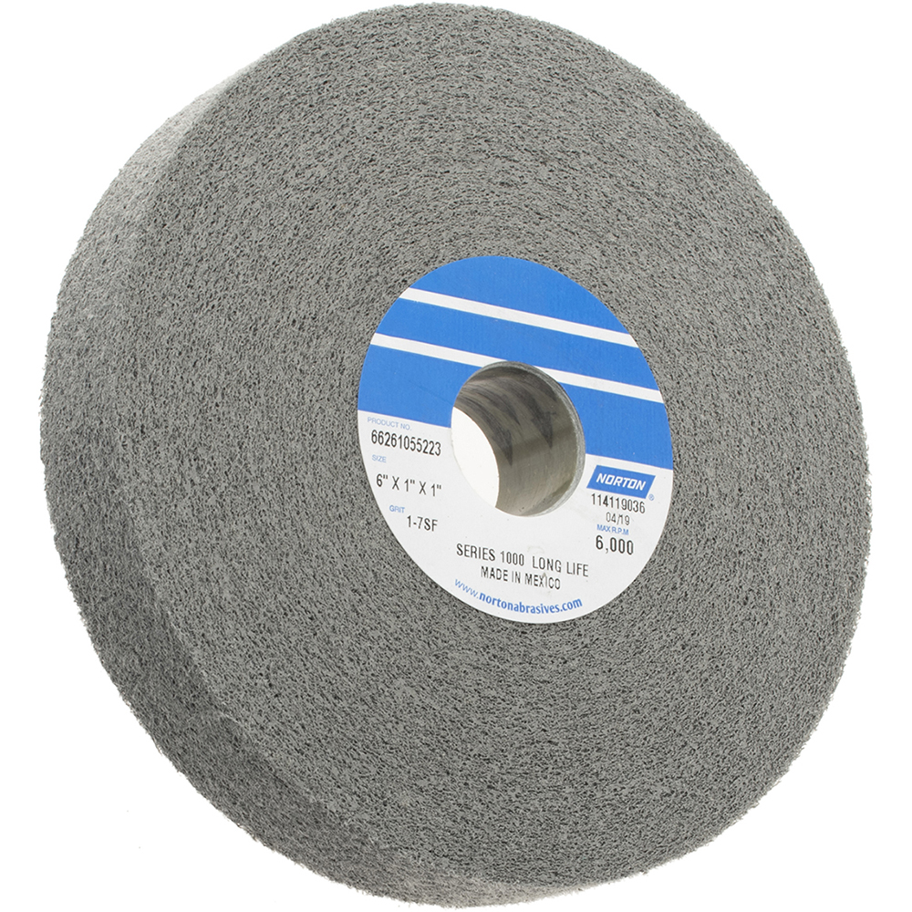 Norton - Deburring Wheel: 6" Dia, 1" Face Width, 1" Hole, Density 7 ...