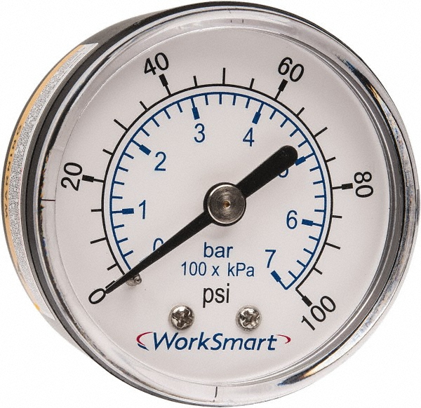 Value Collection - Pressure Gauge: 2" Dial, 100 psi, 1/4" Thread, NPT ...