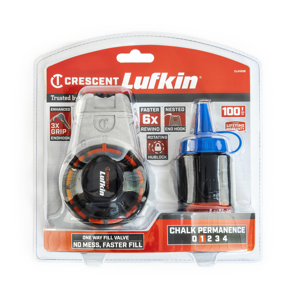 Crescent - Chalk Line Reels: Compact, 100 ft, 3, Blue | MSC Direct