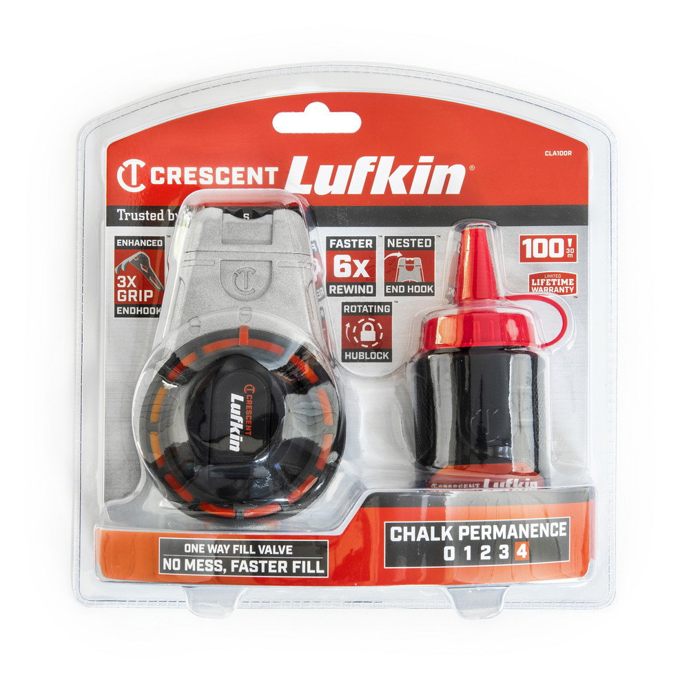 Crescent - Chalk Line Reels: Type: Compact; Line Length: 100 ft; Chalk ...