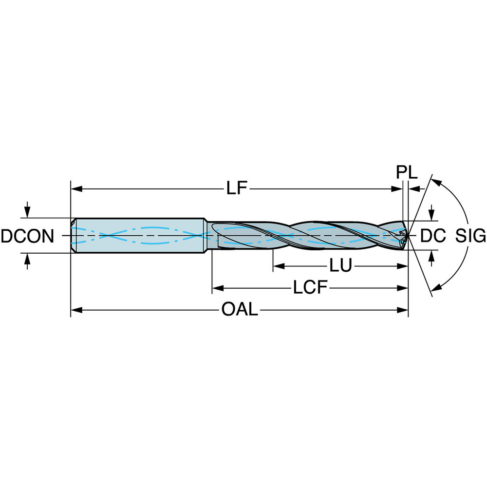 Sandvik Coromant - Micro Drill Bit: 5.95 mm, 140 deg, Solid Carbide ...