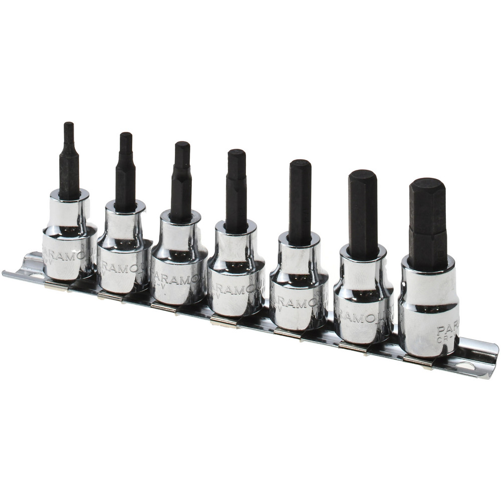 Paramount - Hex Bit Socket Set: 3/8" Drive, 7 Pc, 1/8 to 3/8" Hex | MSC ...