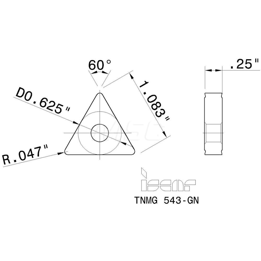 Iscar - Turning Insert: TNMG-543 GN IC9350, Carbide | MSC Direct