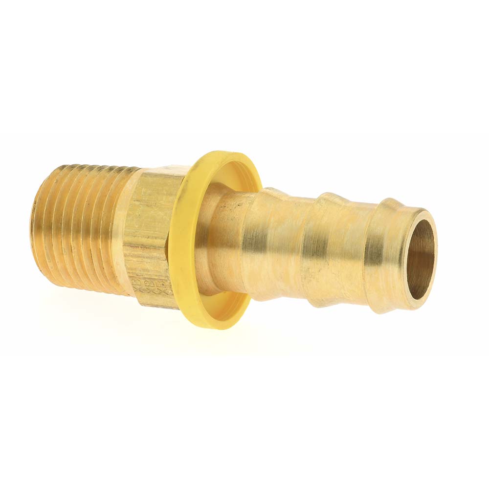 Parker - Barbed Push-On Hose Male Connector: 1/2-14 MNPT, Brass, 5/8 ...