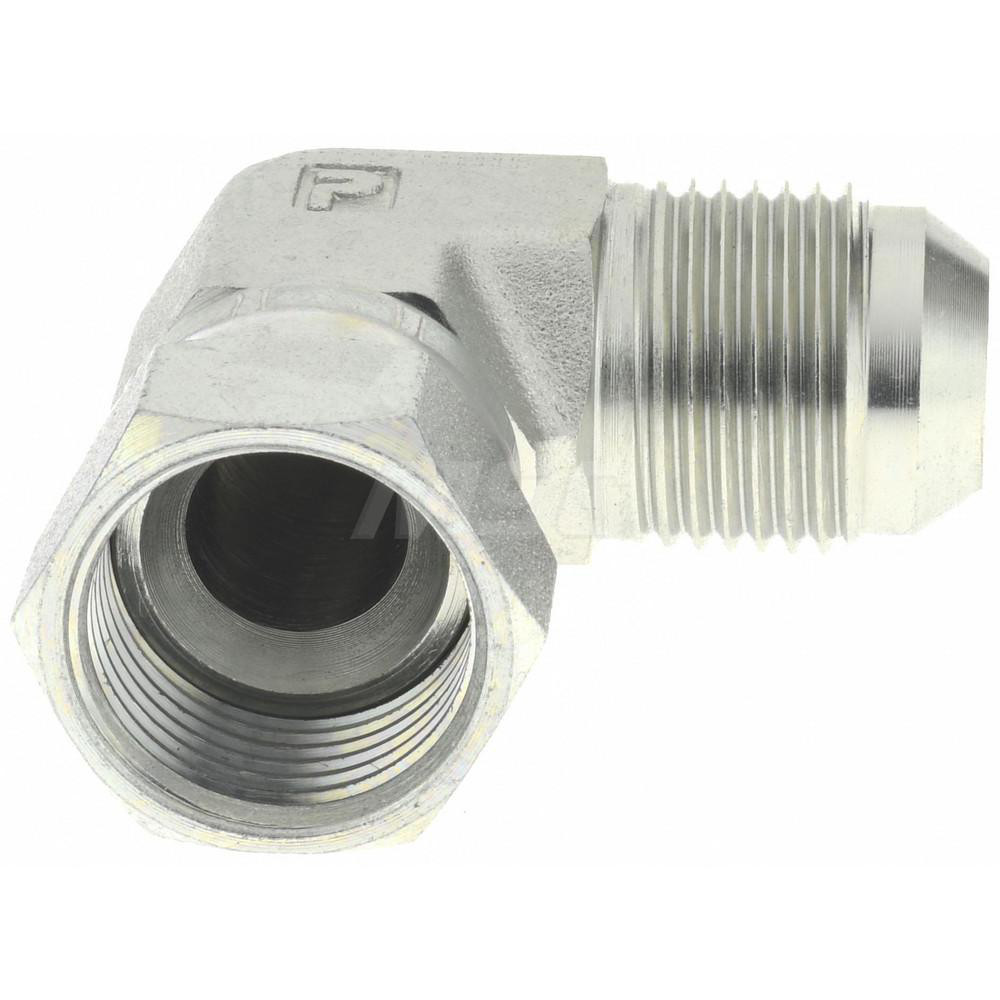 Parker - Steel Flared Tube 90 Deg Swivel Elbow: 5/8" OD, 37 deg Flared Angle | MSC Direct