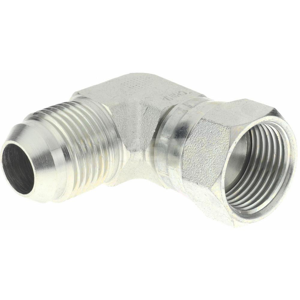 Parker - Steel Flared Tube 90 Deg Swivel Elbow: 5/8" OD, 37 deg Flared Angle | MSC Direct