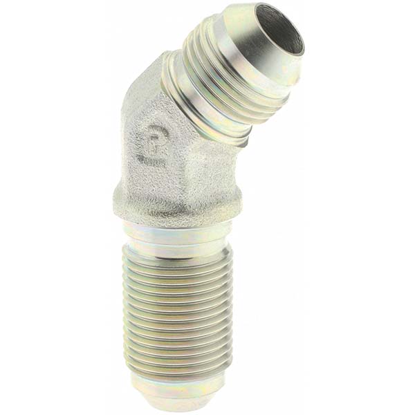 Parker - Steel Flared Tube 45 Deg Bulkhead Union Elbow: 1/2" OD, 37 deg Flared Angle | MSC Direct