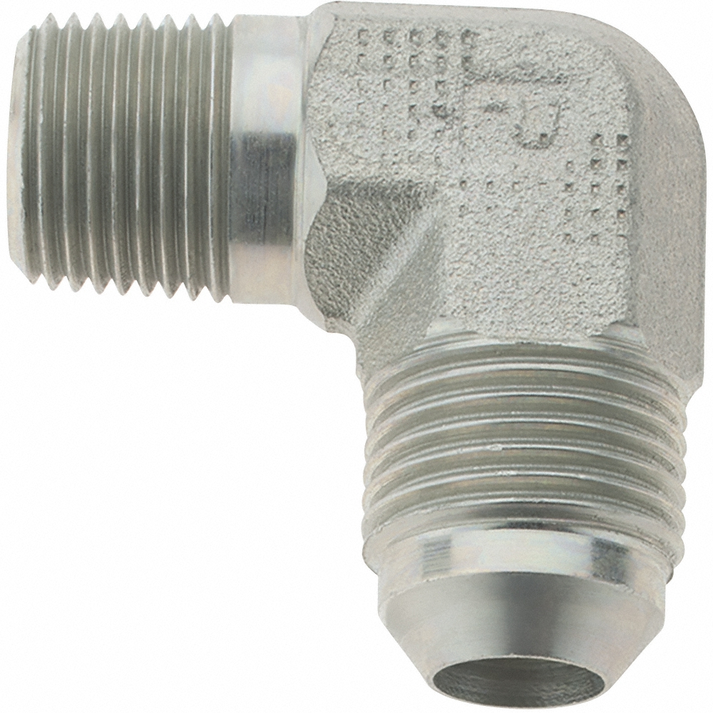 Parker - Steel Flared Tube 90 Deg Male Elbow: 1/2" OD, 37 deg Flared ...