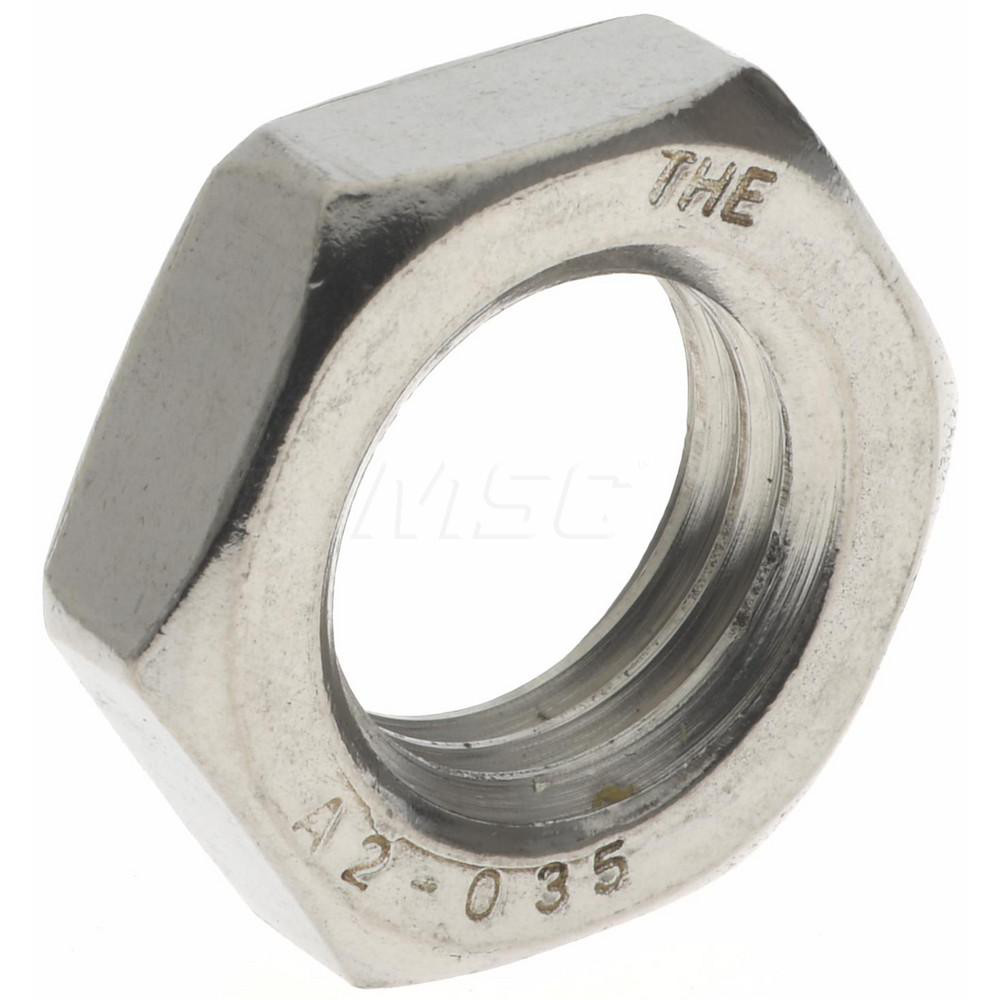 Value Collection - Jam Nut: M20x2.5, Grade 18-8 Stainless Steel, Bright ...