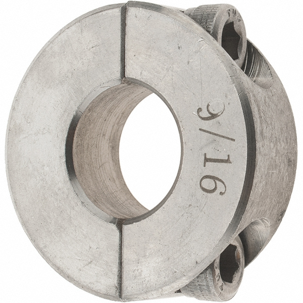 Value Collection - 9/16" Bore, Stainless Steel, Two Piece Shaft Collar ...