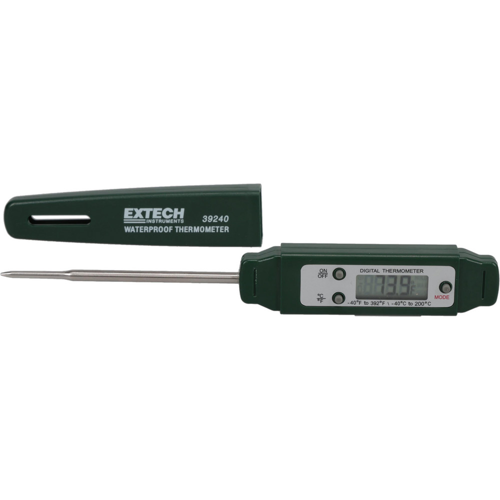 Extech - Digital Thermometer & Probe: 392 ° F, Stainless Steel Probe ...