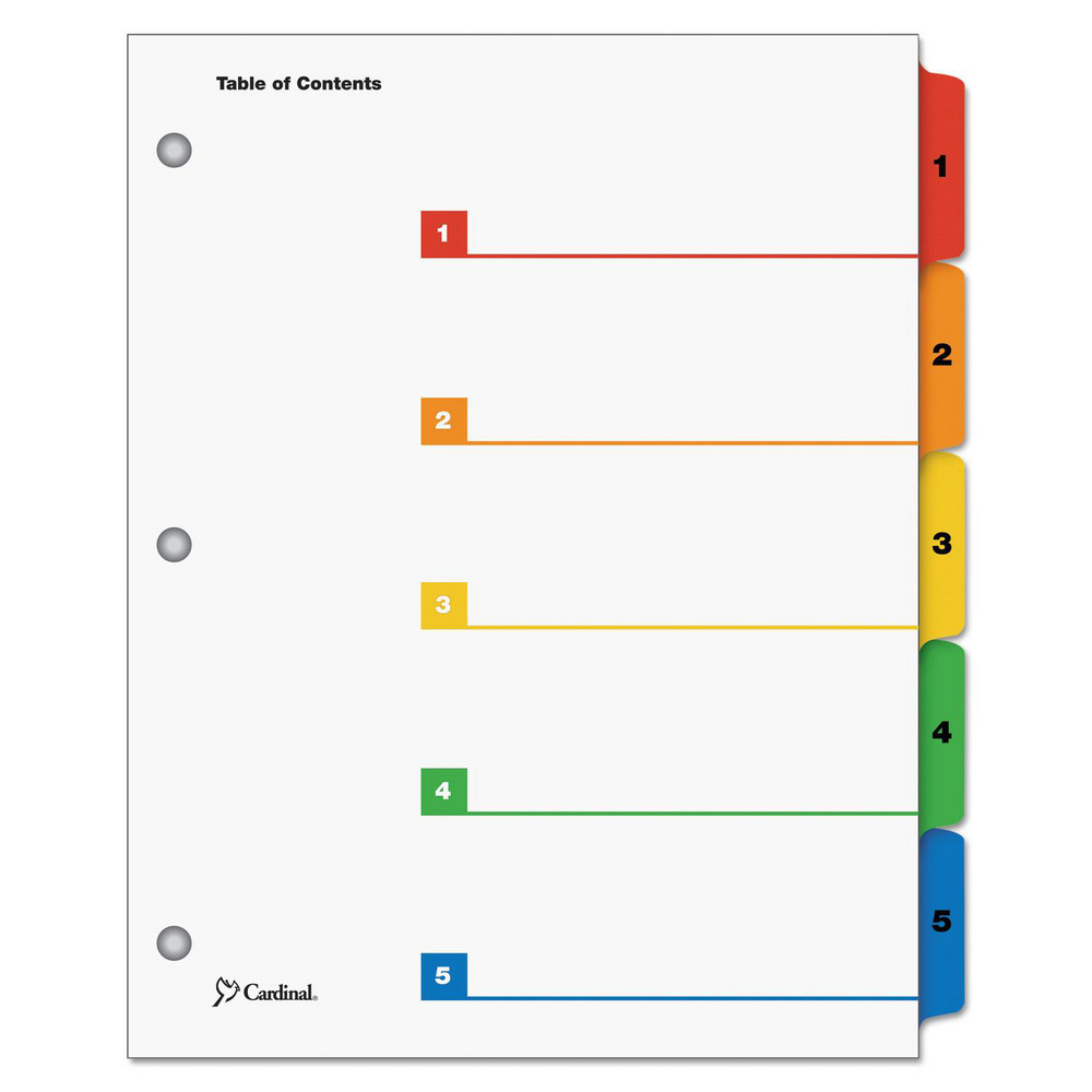 Cardinal - Tabs, Indexes & Dividers: Divider Type: Printed Numeric ...