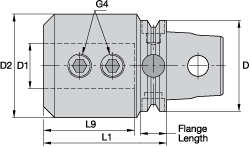 Kennametal - Whistle Notch Adapter: KM63TS Modular, 20 mm Hole Dia, 80 ...