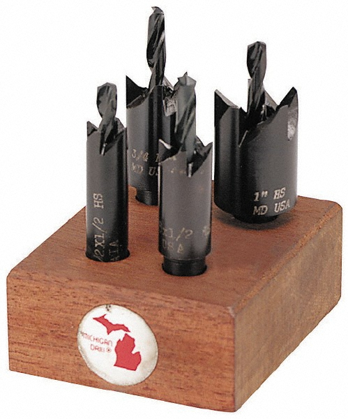 Made in USA - Hole Saw Kit: 4 Pc, 1/2 to 1" Dia | MSC Direct