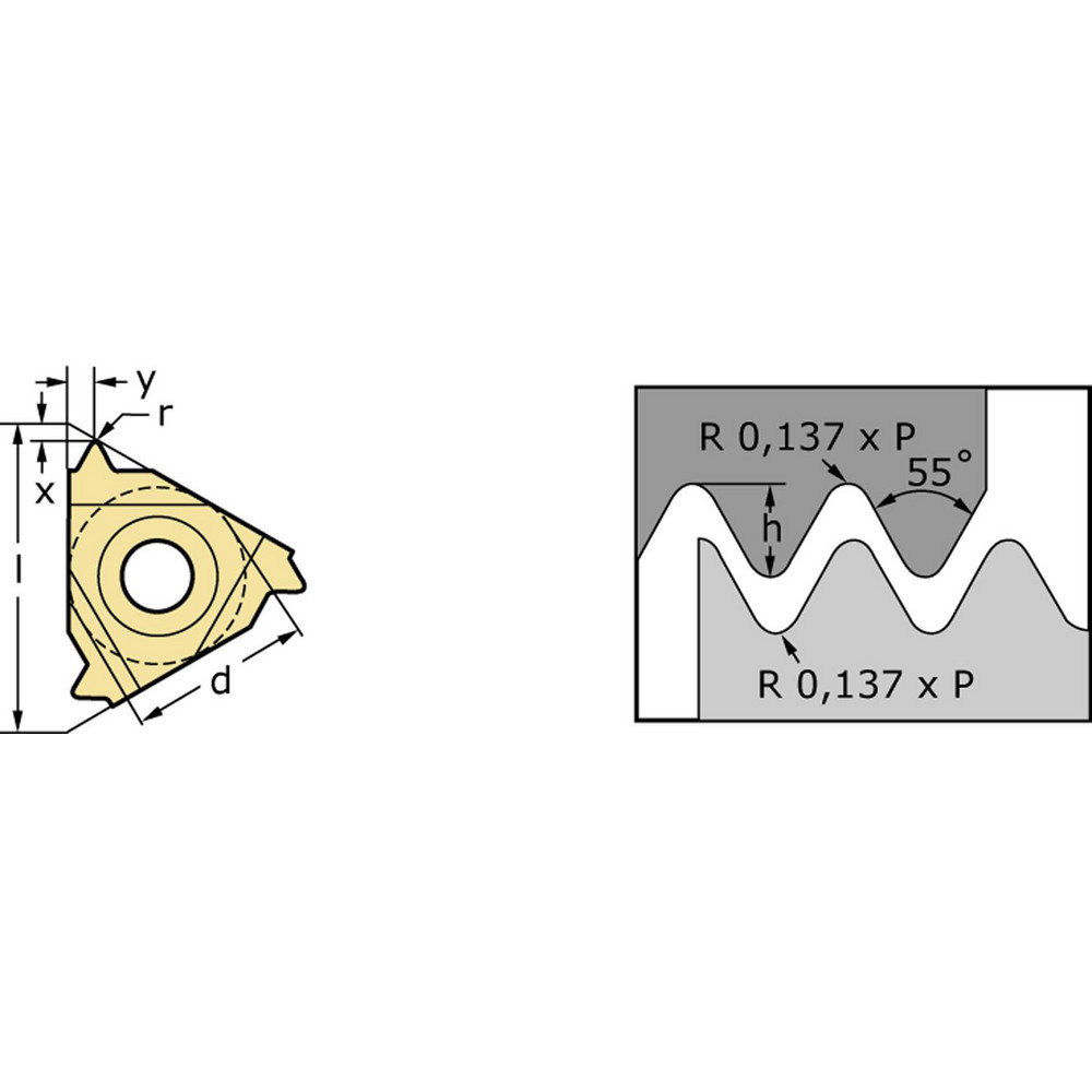 Walter - Laydown Threading Insert: NTS-ER-16 011W WXM20, Carbide | MSC ...