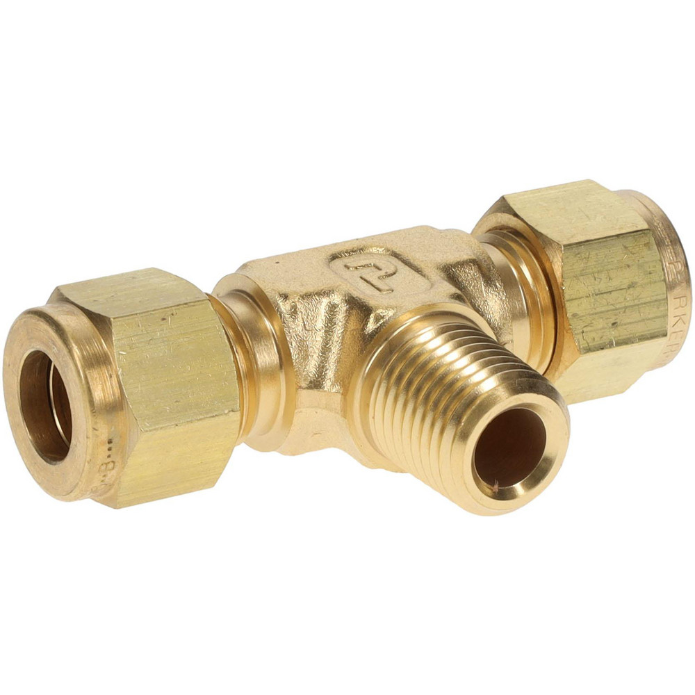 Parker - Compression Tube Male Branch Tee: 3/4" Thread, Compression x ...