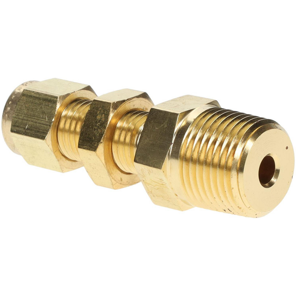 Parker - Compression Tube Bulkhead Connector: 1/4" Tube OD, Compression ...