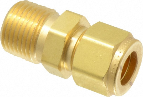 Parker - Compression Tube Connector: 1/2" Tube OD, Compression x MNPT ...
