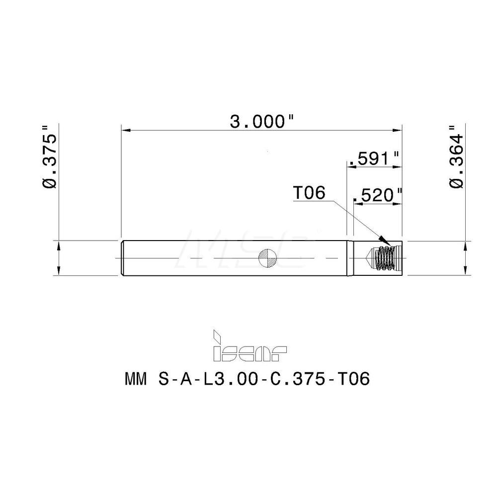 Iscar - Replaceable Tip Milling Shank: Series Multimaster, 0.6 ...