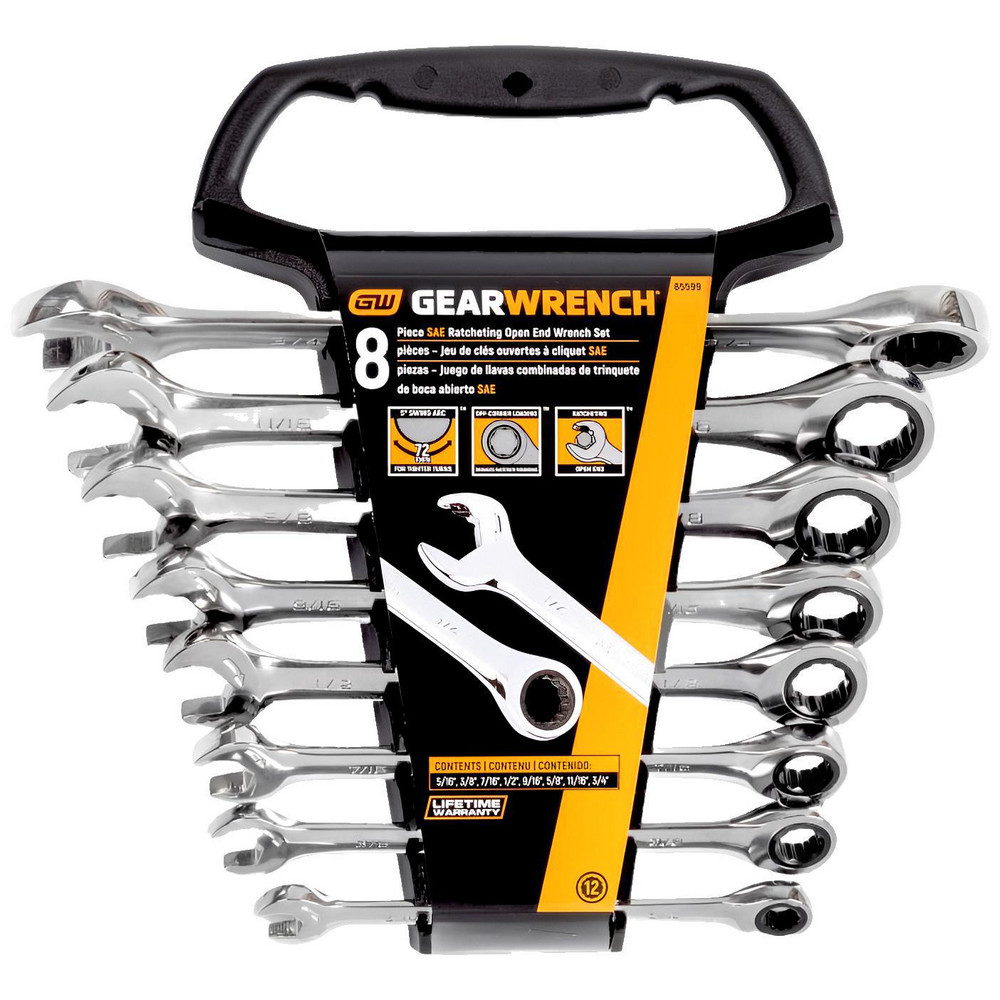 GEARWRENCH - Combination Wrench Set: 8 Pc, 5/16 to 3/4" Wrench, Inch ...