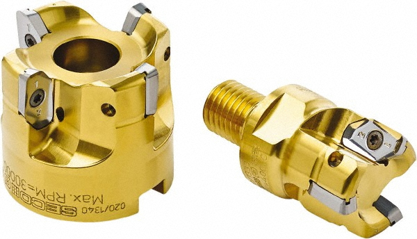Seco - Indexable Copy End Mill: 1.2598" Cut Dia, 0.2953" Max Depth of ...