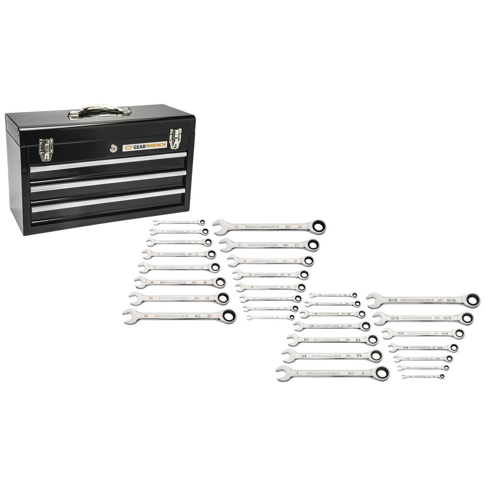 GEARWRENCH - Combination Wrench Set: 31 Pc, 1/4 in - 1 in Wrench, Inch ...