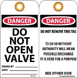 AccuformNMC - Lockout Tag: 3" High, 6" Wide, Unrippable Vinyl, "DANGER ...