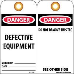 AccuformNMC - Lockout Tag: 3" High, 6" Wide, Unrippable Vinyl, "DANGER ...
