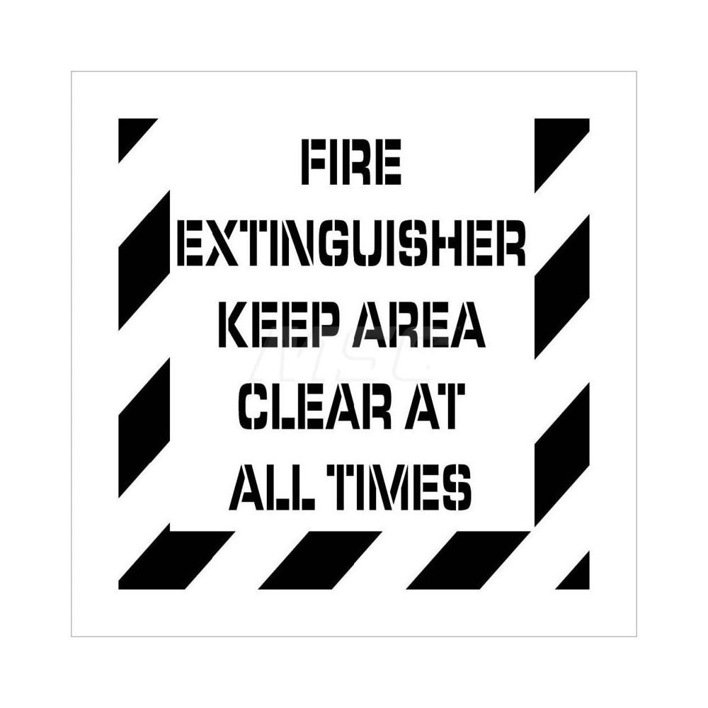 AccuformNMC - Fire Extinguisher - Keep Area Clear at All Times Stencil ...