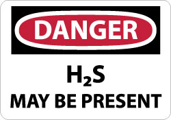 AccuformNMC - Sign: Rectangle, DANGER, Danger - H2s May Be Present ...