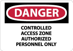 AccuformNMC - Security & Admittance Sign: Rectangle, DANGER, CONTROLLED ...