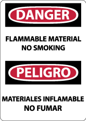 AccuformNMC - Accident Prevention Sign: Rectangle, DANGER, FLAMMABLE ...