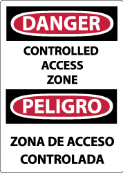 AccuformNMC - Sign: Rectangle, DANGER, Danger - Controlled Access Zone ...