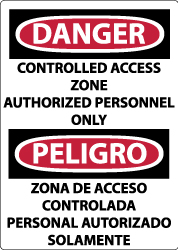 AccuformNMC - Sign: Rectangle, DANGER, Danger - Controlled Access Zone ...
