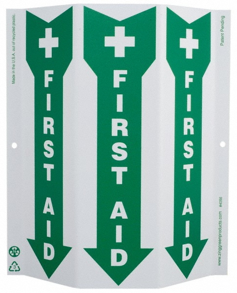 AccuformNMC - First Aid Sign: Rectangle, GREEN@WORK, First Aid | MSC Direct