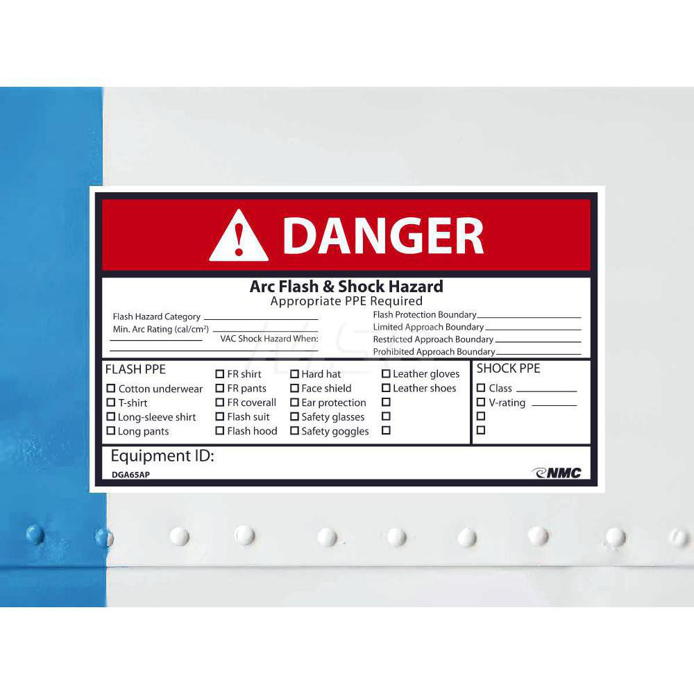 AccuformNMC - Accident Prevention Label: "Danger - Arc Flash & Shock ...