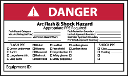 AccuformNMC - Accident Prevention Label: "Danger - Arc Flash & Shock ...