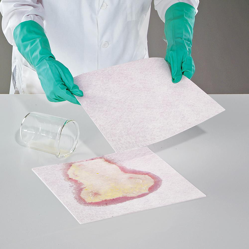 New Pig - Sorbent Pad: For Chemical, Medium Weight, 12" Long, 11" Wide ...