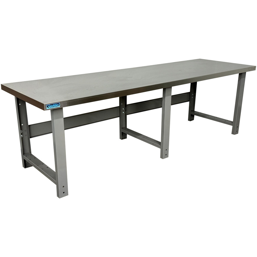 Stackbin - Stationary Work Table: 96" Wide, 30" Deep, 34 to 34" High ...