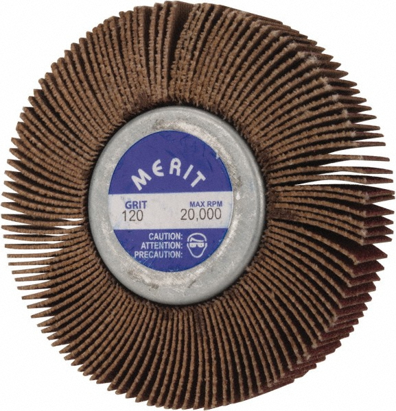 Merit Abrasives - Mounted Flap Wheel: 2-1/2" Dia, 1/2" Face Width, 120 ...