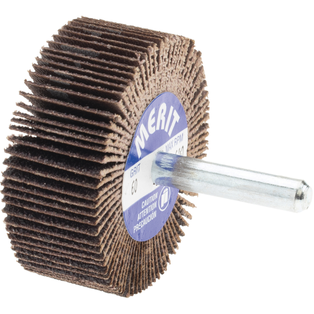 Merit Abrasives - Mounted Flap Wheel: 2" Dia, 3/4" Face Width, 60 Grit ...